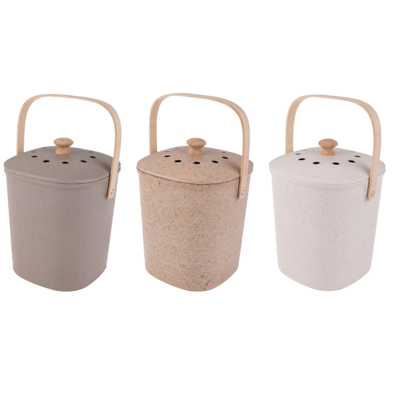 Appetito Square Bamboo Fibre Compost Bin 3.8L – My Green Stuff